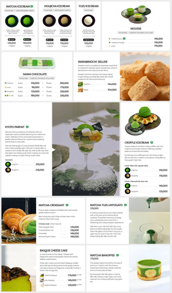 Matcha Menu - NAGOCHA Tea House Hanoi